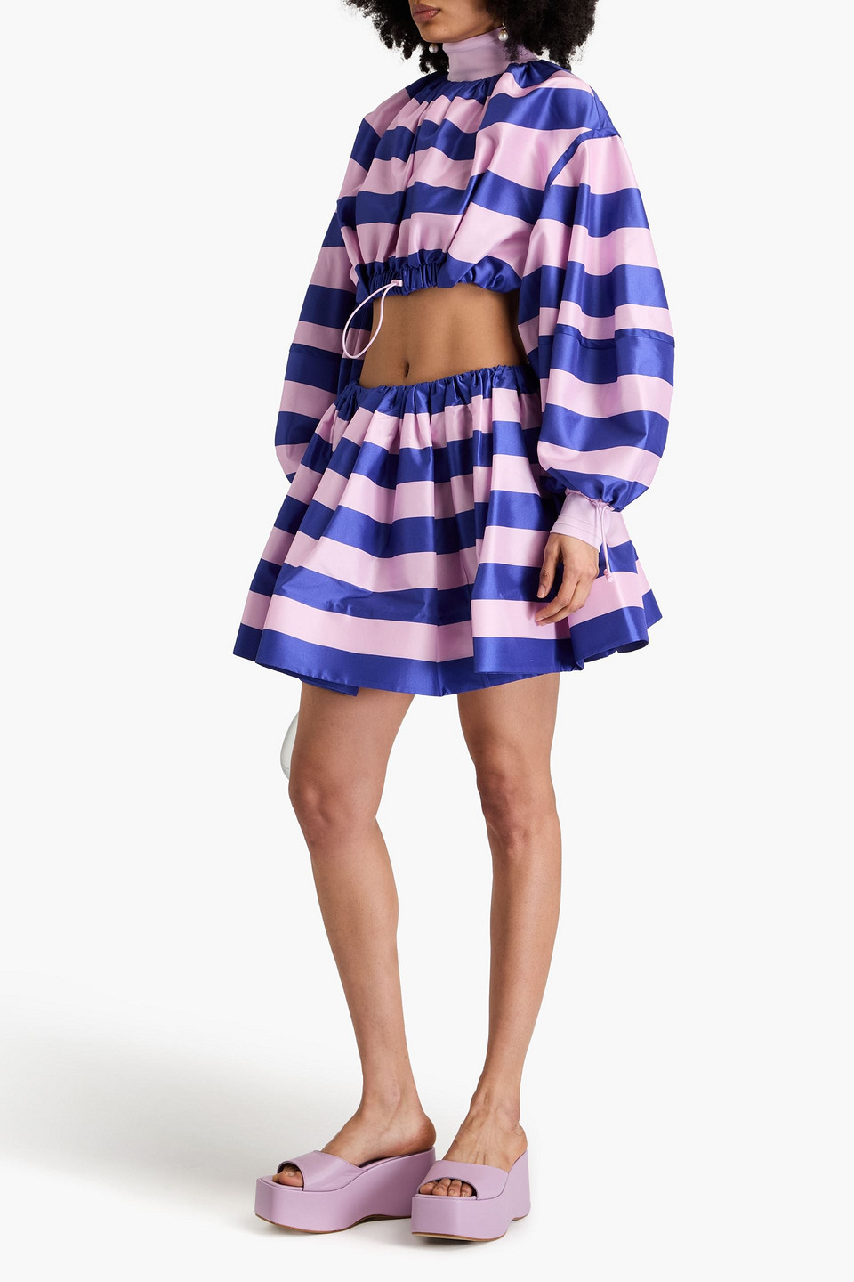 ZIMMERMANN striped silk mini skirt